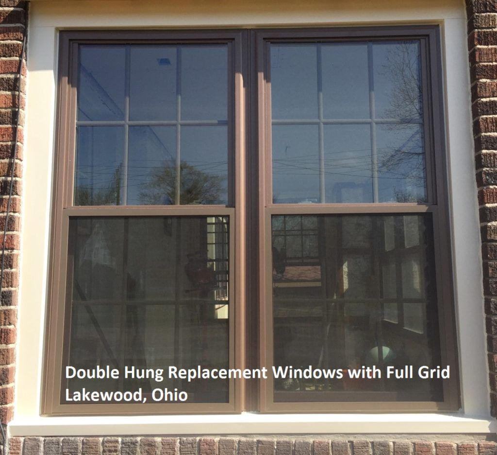 8000 series ultra weld brown double hung windows with full grid ...